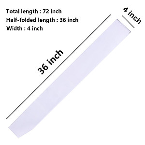 DJDZ 4 Pack White Blank (Plain) Satin Sash Party Accessory for Party,Wedding Decorations and DIY - Design Your Own Sash (White)