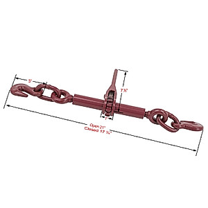 Mytee Products (2 Pack) Ratchet Chain Binder 1/4" - 5/16" Chain Binders Tie Down Hauling Red