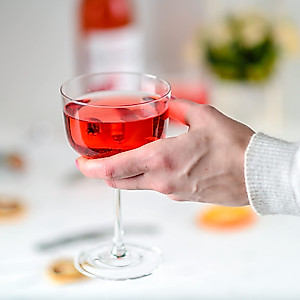 Greenline Goods Coupe Wine Glasses - 6.8 oz Modern Kitchen Glassware Set - Stemmed Tall Coupe Drinkware For Weddings Or Modern Bar