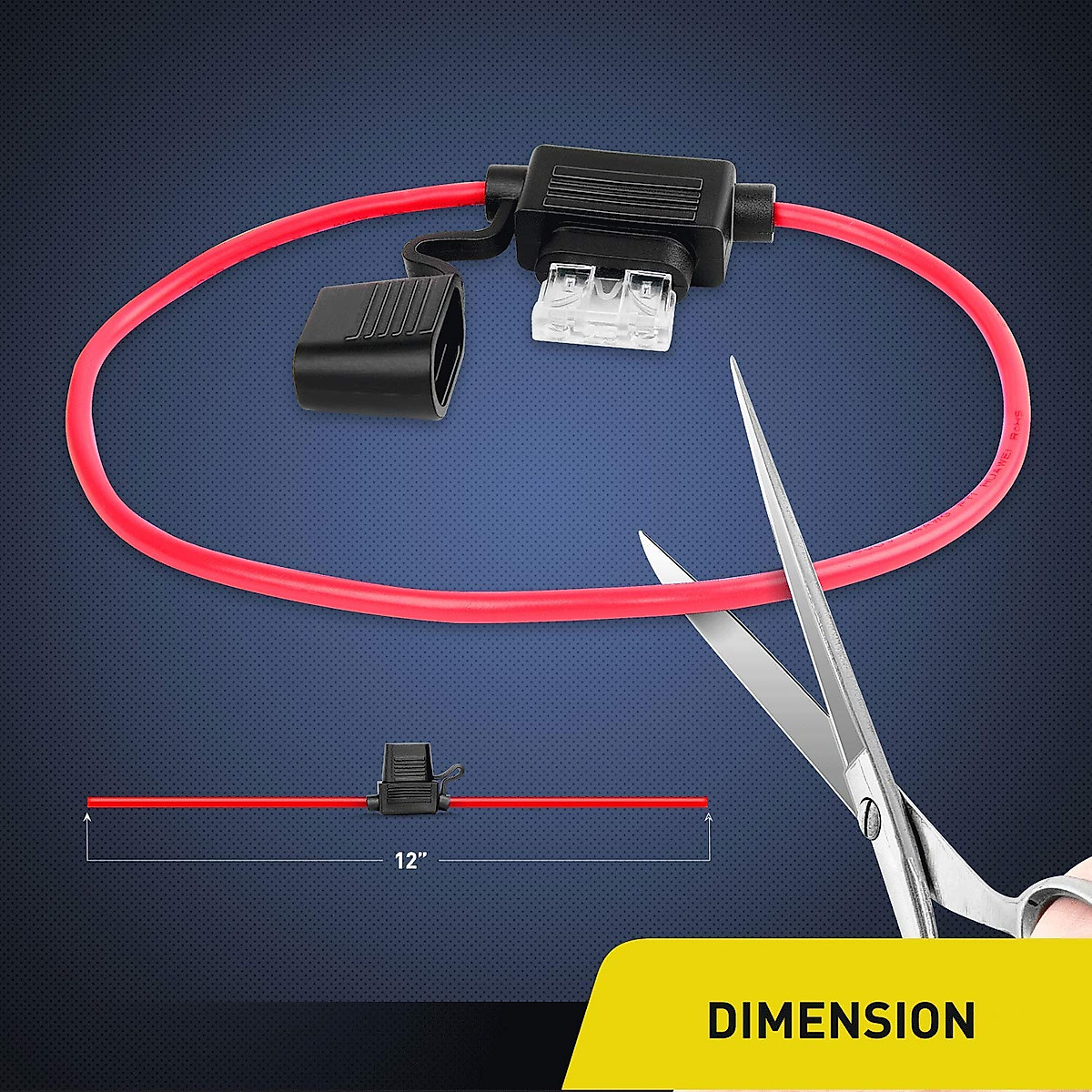 Nilight - 50029R 120 Pcs Standard Blade Fuse 5A/7.5A/10A/15A/20A/25A/30A AMP Assorted Set with 10 Pack 14AWG ATC/ATO Inline Fuse Holder, 2 Years Warranty, 1 Count (Pack of 10)