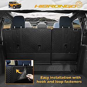 HIBRONGO Back Seat Covers Protector Back Rest Mat Compatible with 2021-2024 Ford Bronco 4 Door, Seat Folded Down Cargo Mat w/Lower Lips