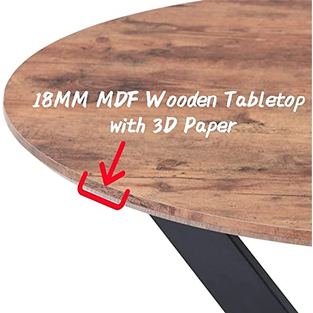 NIERN Round Dining Table with Chromed Legs,31.5 Inches Modern Kitchen Table for Kitchen Dining Room (Brown)