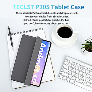 TECLAST Protective Cover Case for 10.1/10 Inch P20S Tablet, PU Leather Fold Stand Flip Case