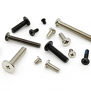 25pcs M2 M2.5 M3 Carbon Steel Cross Phillips Ultra Thin Wafer Low Flat Head Screw Bolt for Laptop Notebook Computer Phone (Color : Silver_6MM_M2.5)