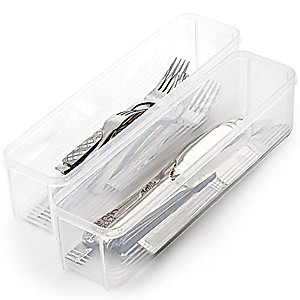 ZENFUN Set of 6 Pasta Storage Containers with Lid, Airtight Spaghetti Noodle Holder Rectangular Chopstick Storage Box Sealed Noodle Canisters for Refrigerator, Kitchen Pantry, 3 x 12 x 3 Inches