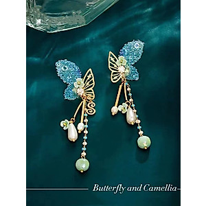Earring S925 Silver Needle Pearl Long Tassel Earring Butterfly 2022 New