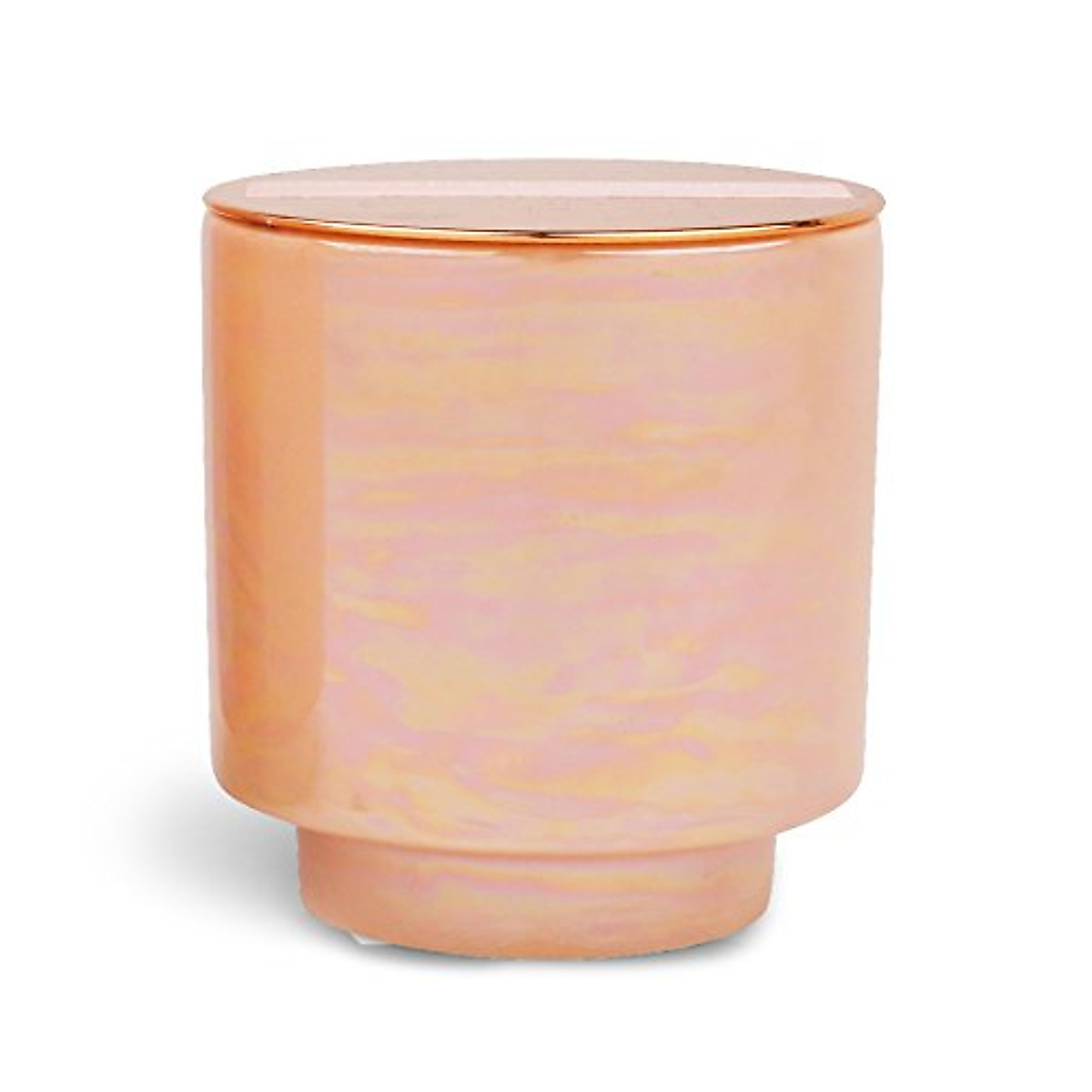Paddywax Candles Glow Collection Scented Soy Wax Blend Candle in Iridescent Ceramic Pot, Medium- 17 Ounce, Rosewater & Coconut
