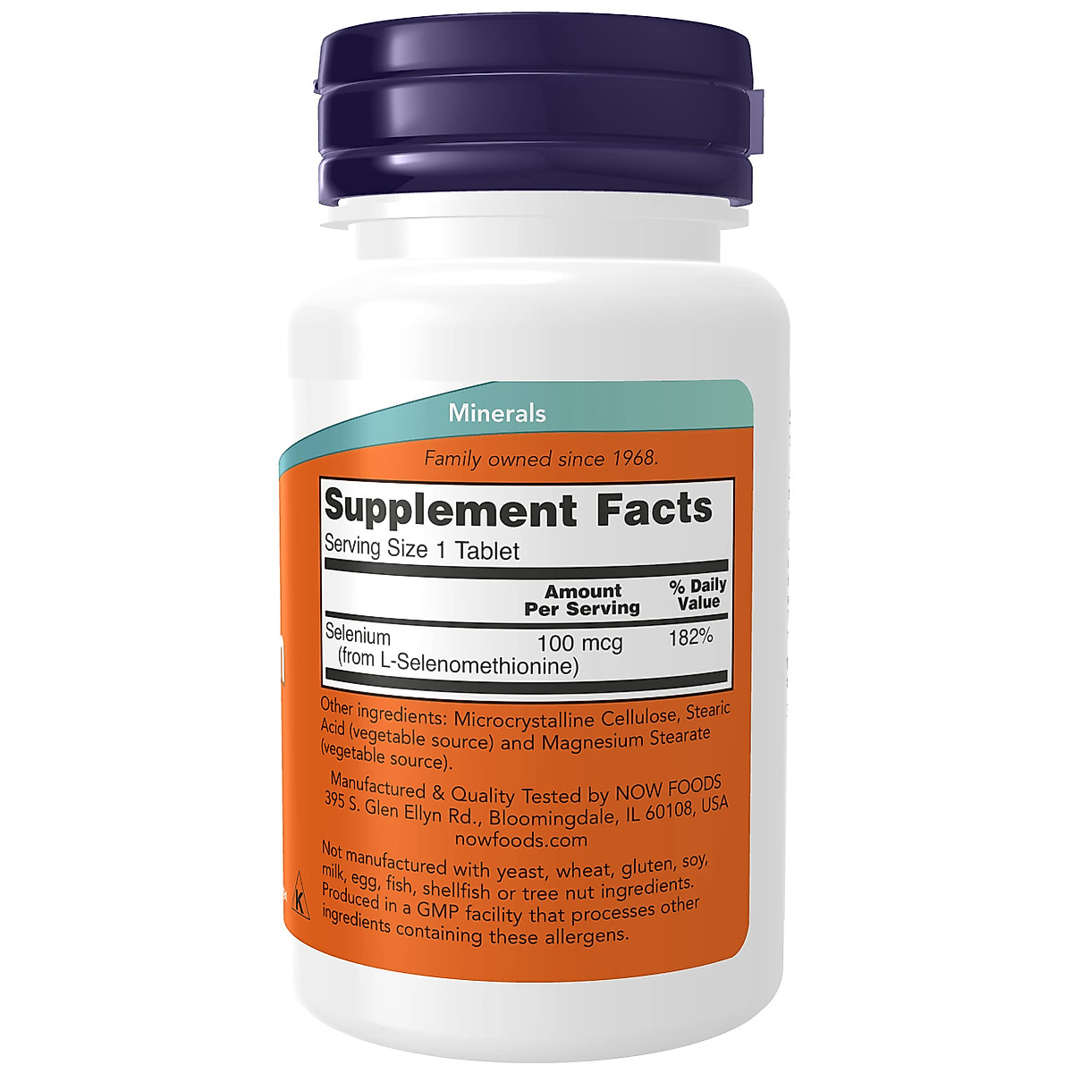 Now Foods Selenium, 100mcg, 100 Tabs