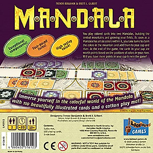 Mandala Board Game | Challenging Two-Player Game with Beautiful Abstract Art | Strategy Board Game for Adults and Kids | Ages 10+ | 2 Players | Average Playtime 30 Minutes | Made by Lookout Games