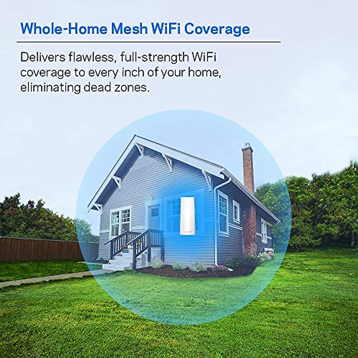 Linksys WHW0301 Velop Intelligent Mesh WiFi System: AC2200 Tri-Band Wi-Fi Router, Wireless Network for Full-Speed Home Coverage (White, 1-Pack)