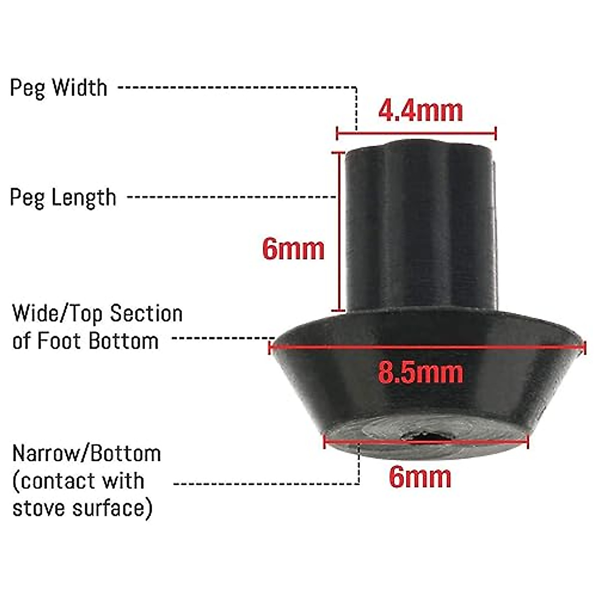 Grate Rubber Feet Compatible For WB02T10461 AP26 Stove Top Ranges Foot Pads Grate Bumpers Stove Cooktop Spare Parts Heat Resistant Rubber Feet Stove Accessories Rubber Bumpers Feet For Ranges