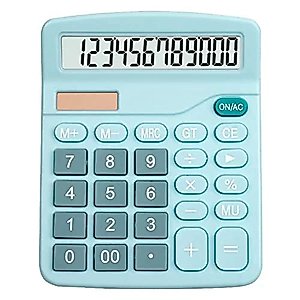 Upgraded Basic Standard Calculator 12-Bit Desktop Calculator with Large LCD Display and Sensitive Buttons for Office, School, Home and Business Use (Blue Calculator)