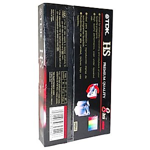 TDK Premium Quality HS T-160 8 Hour EP Video Cassette Tape - Ideal for everyday recording and playback of your favorite programs performance, even under repeated use