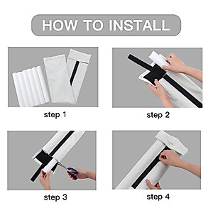 GDHOMM Door Draft Stopper, Door Sweep, Weather Stripping Door Seal Strip Household Products, Door air Blocker, Light Blocker, Noise Blocker, Energy Saving, 30" to 36" Size Adjustable,White