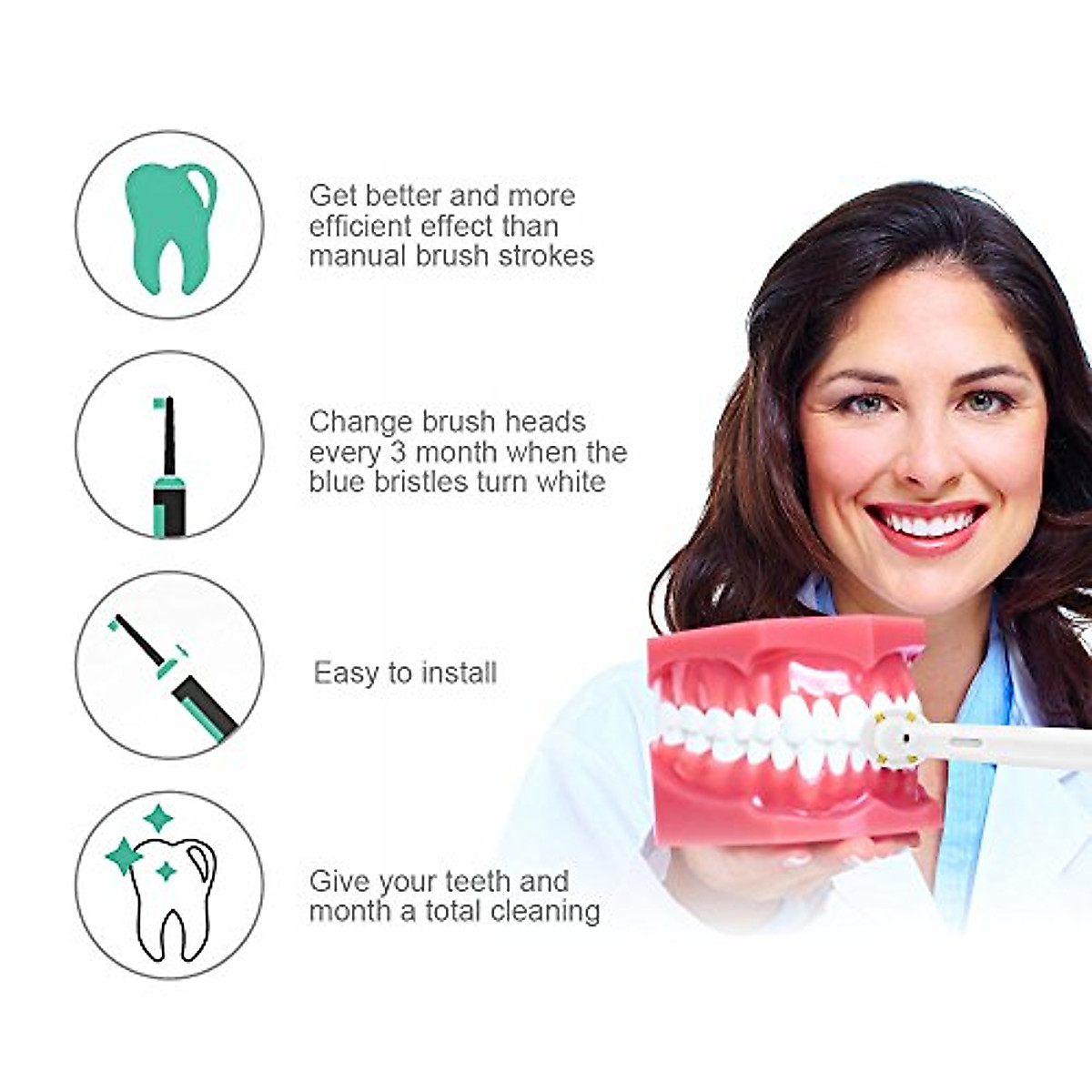 Etrhtec Toothbrush Replacement Heads Refill for Oral-B Electric Toothbrush Pro 1000 Pro 3000 Pro 5000 Pro 7000 Vitality Floss Action,8 Count with Covers