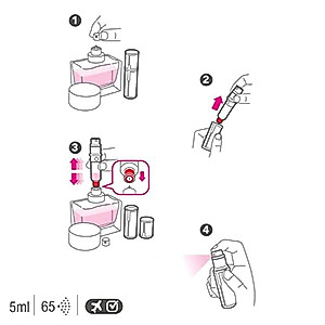 Travalo Classic Perfume Atomizer - U refill system - Elegant Metal Travel Atomiser - TSA Flight Approved Portable Mini Refillable Empty spray Bottle - Glass-free Scent Pump Case - Black 0.17 oz / 5ml