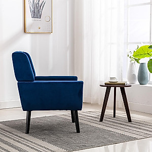Armchair Blue, Accent Chairs for Living Room Upholstered Comfy Modern Home Furniture 29.53" L X 29.92" W X 34.25" H
