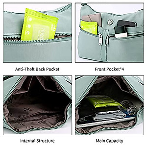 Oichy Crossbody Bags for Women Waterproof Shoulder Bag Casual Nylon Purse Ladies Lightweight Travel Handbag (Blue)