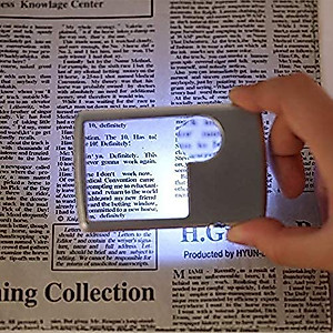 3X 6X Magnifying Glass Handheld Ultra-Thin Pocket Magnifier with LED Light for Jewelry, Coins, Vision Problem People