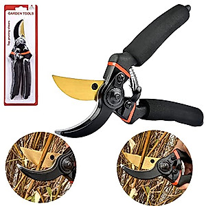 Zfyoung 8" Professional Pruning Shears, Bypass Pruners, Pruning Scissors, Garden Shears, Garden Scissors, Gardening Shears, Garden Clippers, Garden Shears Pruning,Garden Supplies, Garden Tools