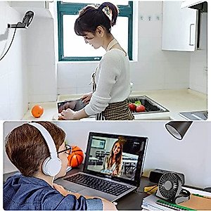 COMLIFE Small USB Desk Fan, Foldable and Powerful, Quiet Mini Table Fan for Home Office Travel, Black