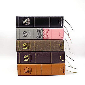 NIV, Life Application Study Bible, Third Edition, Large Print, Bonded Leather, Brown, Red Letter, Thumb Indexed