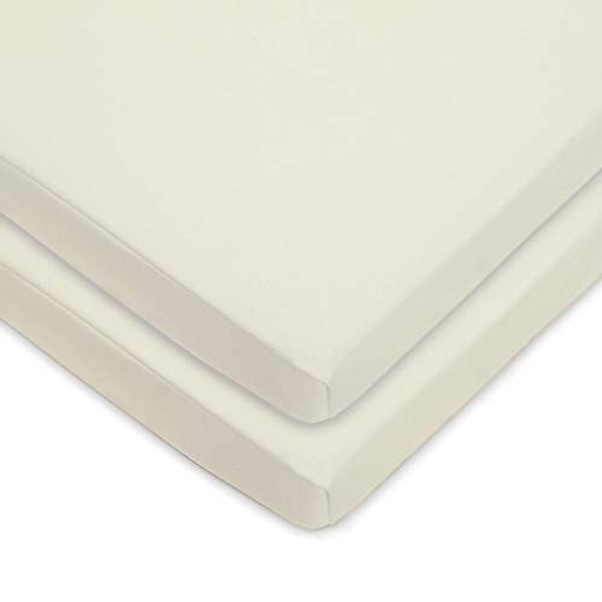 TL Care Twin Pack Knit Fitted Bassinet Sheet Made with Organic Cotton, Natural Color