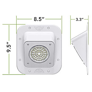 Leisure LED RV Exterior Surface Mount Flood Porch Utility Light - White 12v 1100 Lumen Lighting Fixture Replacement Lighting for Weekend Warrior RVs, Trailers, Campers, 5th Wheels (White)