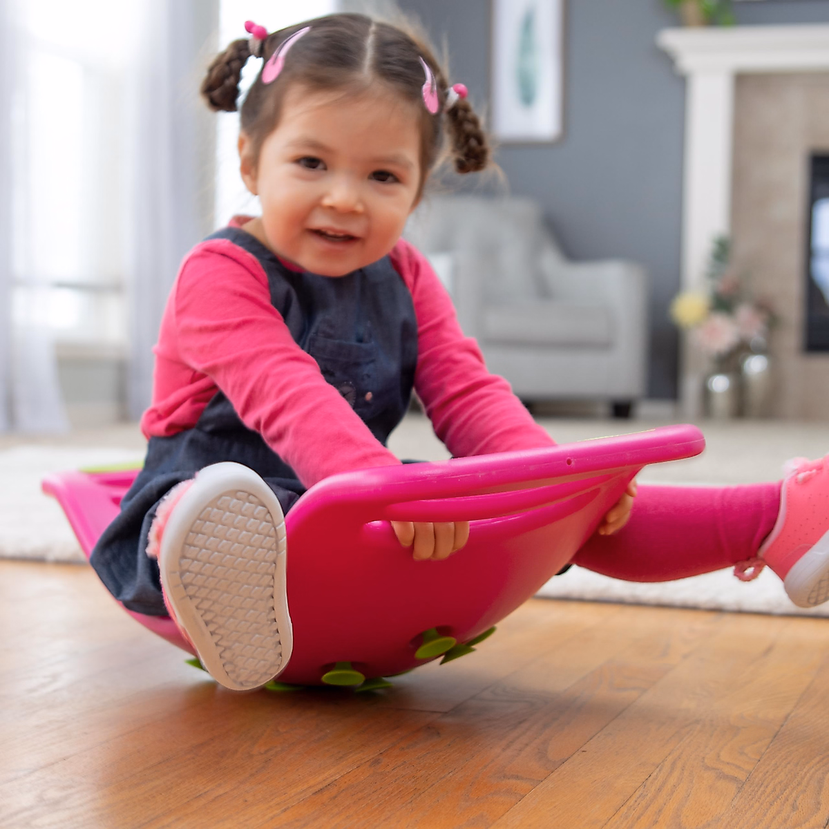 Fat Brain Toys Teeter Popper, Indoor Toddler Sensory Toys for Ages 3 and Up, Green