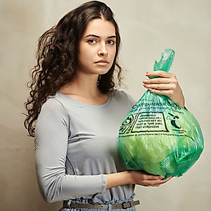 30 Count Biodegradable Trash Bags - BPI Certified 6 Gallon Trash Bags - Heavy Duty Compostable Trash Bags for Kitchen and Bathroom - Unscented Trash Bags 6 Gallon for Yard, Food, and Animal Waste