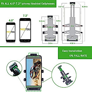 BIZOCO UTV 360°Adjustable Phone Mount, Mobile Phone Holder with high-Density Metal Security Lock Device, Suitable for 1.75"-2" Roll Bar UTV, Polaris RZR 900 1000 XP/Can-am SXS Accessories