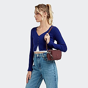 Kipling Womens WomenÂ’s Abanu Multi Bag, Lightweight, Adjustable Nylon Waist Pack With Multi-compartment Crossbody Bag, Mahogany, 7.5 L x 5 H 3.25 D US
