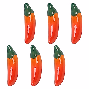 Angoily 6pcs Chopsticks Rests Ceramic Mini Pepper Shape Cute Dinner Spoon Stand Fork Holder Rack Chopsticks Utensil Cutlery Stand