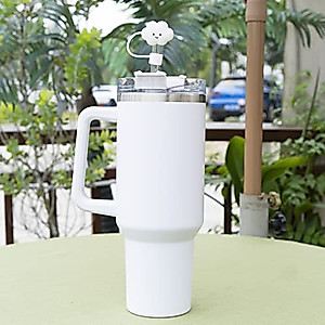 4PCS 10mm Straw Covers Compatible with Stanley 30&40 Oz Tumbler, Cute Shape Straw Covers, Reusable Drinking Straw Covers for 10mm Straws