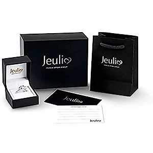 Jeulia 2.5 ct Sterling Silver Engagement Ring Hug Me Garnet Red Stone Round Cut Heart Diamond band CZ Solitaire Anniversary Promise Valentine Birthday for Women Girls with Gift Box (Penguin, 7)