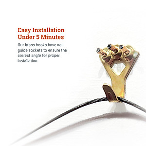 Heavy Duty Picture Frame Hooks Supports Up to 100 lbs - 10 Pack with Nails | Picture Hanging Hooks for Drywall - Mirror Hanging Hardware - Plaster Wall Picture Hangers