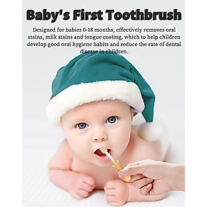 FOKiiBO Baby Silicone Toothbrush Set, Toothbrush + Tongue Brush + Baby Teether + Finger Toothbrush with Cup for Training Teething, 0-18M Infant Toddler Newborn Baby Teeth Brushes (Blue)