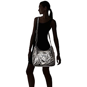 Anna by Anuschka Hand Painted Leather Women's Large Multi Pocket HOBO, African Leopard