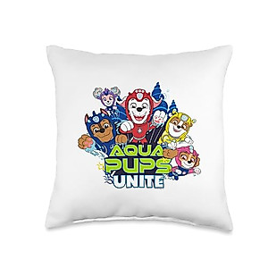 Nickelodeon Aqua Pups Unite Underwater Throw Pillow, 16x16, Multicolor