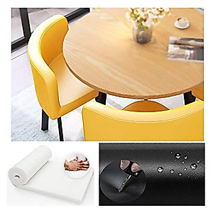 IWQHQXR Office Conference Table, Kitchen Living Room Dining Table Tempered Glass Table Top Metal Feet 1 Table 4 Chairs Modern Home Living Room (Color : Black) (Color : White+Yellow)