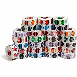 Smead BCCR Bar-Style Alphabetic Color-Coded Labels, Letters A-Z, Assorted Colors, 500 Labels per Roll (67070)