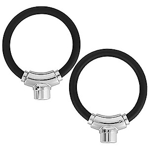 Keenso Anti Theft Ring Lock, Black Zinc Alloy Portable Heavy Duty Bike Mini Ring Lock Anti Theft Security Steel Cable Ring Lock with 7 Core Lock Cylinder