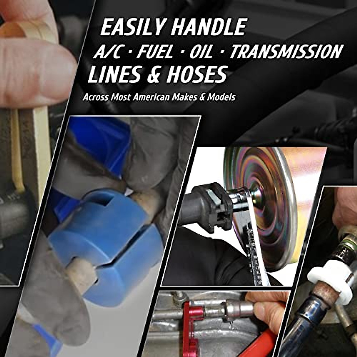 Orion Motor Tech 25pc Master Quick Disconnect Tool Set and 9pc Hose Clamp Pliers for Fuel Line Coolant Radiator Heater and Water Hose