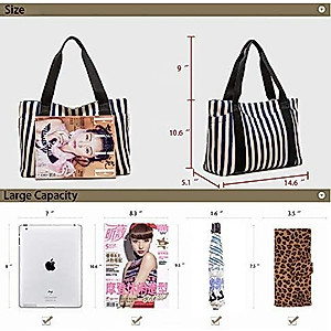 Medium Tote Bag Shoulder Bag 7 Canvas Vaction Purse Handbag with Zipper Travel Work Handbag Gifts for Women