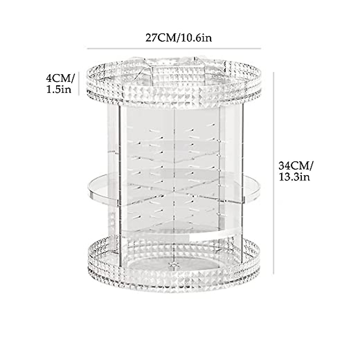 FIZZOQI 360 °Rotating Storage Rack Makeup Organizer Shelf Dressing Table Shelf Acrylic Lipstick Perfume Case Display Stand Cosmetic Organizer Rack