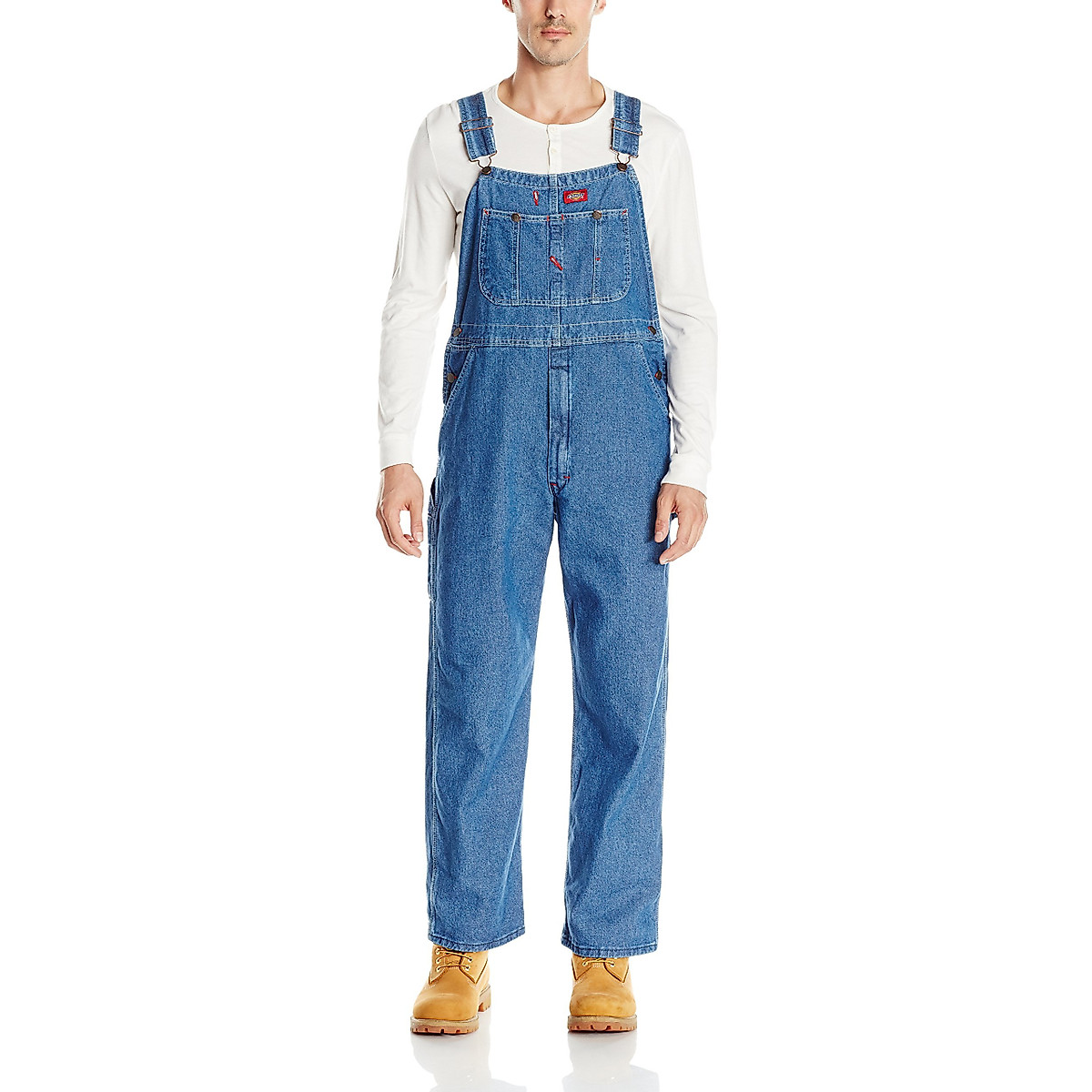 Dickies mens Big-tall Denim Stone Washed Bib overalls and coveralls workwear apparel, Stone Washed, 46W x 30L US