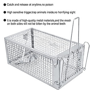 Mouse Trap,Humane Mouse Mice Trap Cage,Indoor Rat Trap,Live Pest,Squirrels, Chipmunks, Rats,Mouse Catching and Release Cage