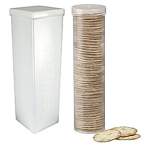 Home-X Set of 2 - Saltine Cracker Sleeve Storage Container/Cookie Stay Fresh Keeper, 1 Round and 1 Square
