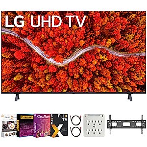 LG 65UP8000PUA 65UP8000PUR 65 Inch Series 4K Smart UHD TV Bundle with Premiere Movies Streaming + 37-100 Inch TV Wall Mount + 6-Outlet Surge Adapter + 2X 6FT 4K HDMI 2.0 Cable