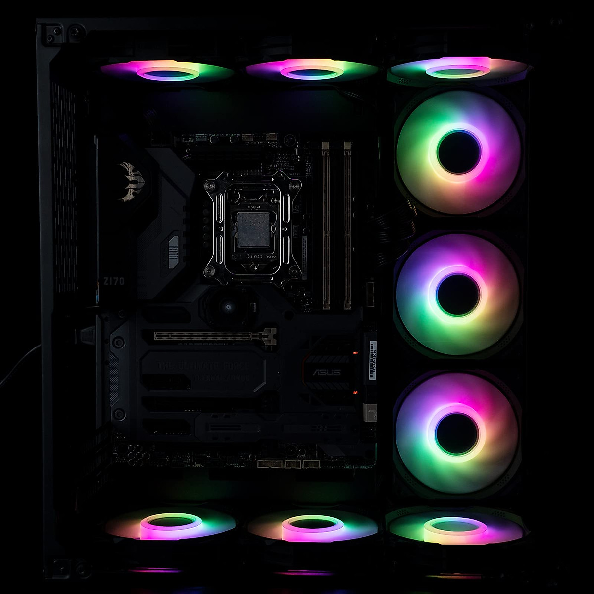 novonest 120mm PC Case Fan,5V 3PIN Addressable RGB Silent Fan,PWM 4PIN Adjustable Fan Group,High Performance Rotating Infinity Mirror Fan, with Fan Hub,UA0107(3-Pack)